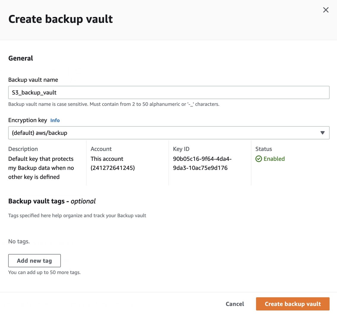 How to Back Up S3 Data using AWS Backup
